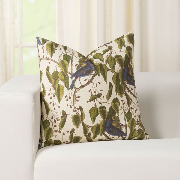 Smithsonian Bluebirds Botanical Throw Pillow | Wayfair
