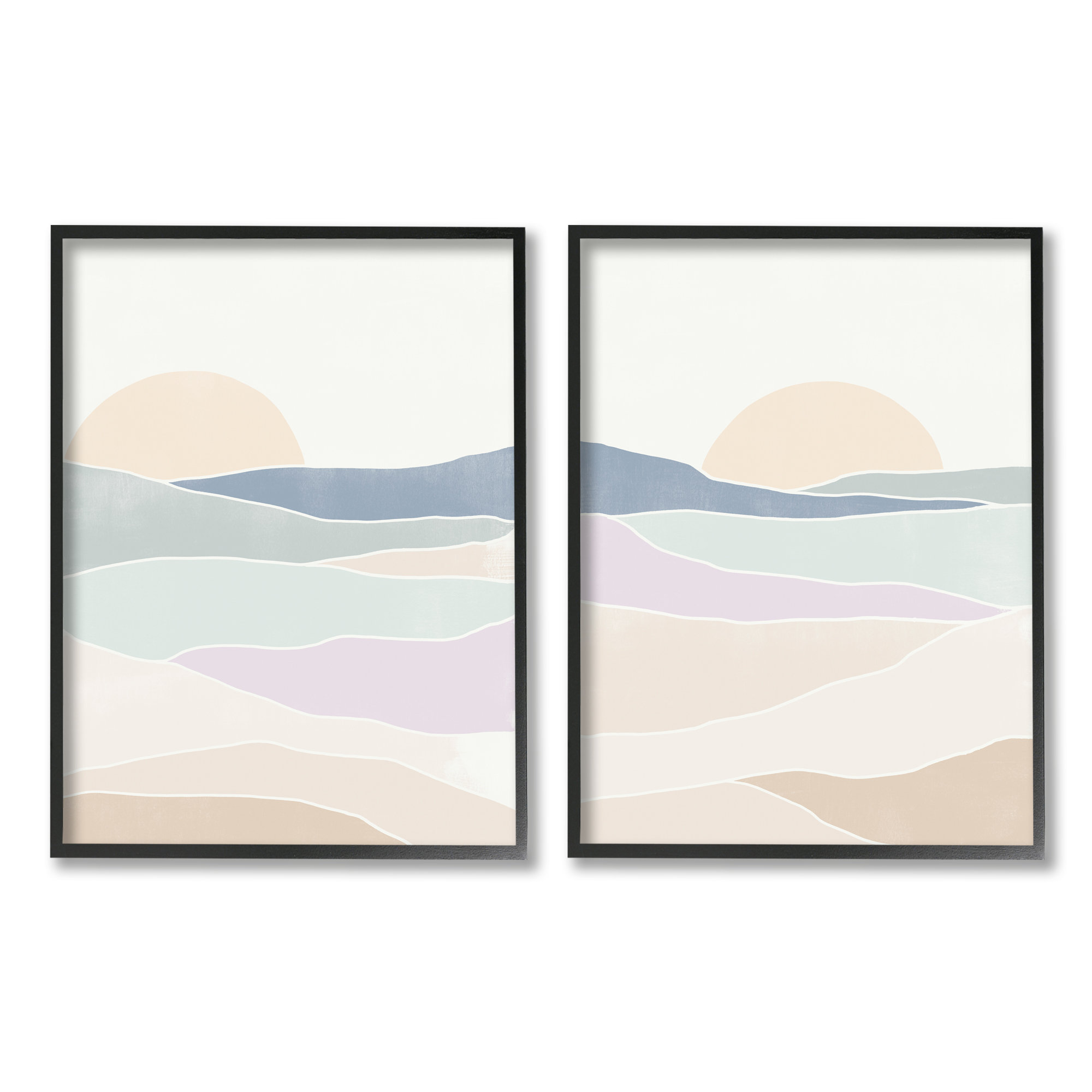 Stupell Industries Layered Sunrise Landscape Scenery Abstract Landforms ...