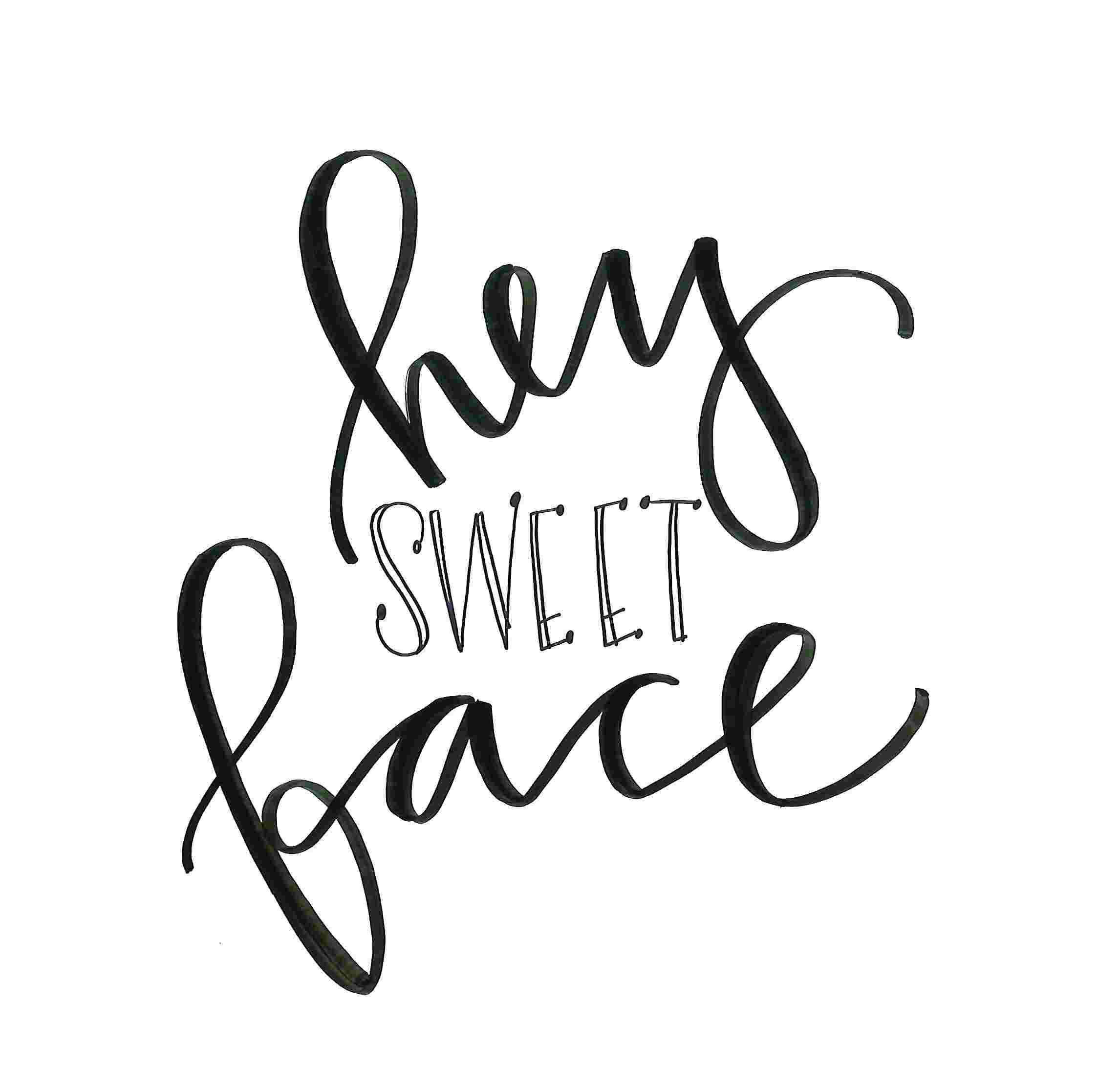 Trinx Hey Sweet Face Handwriting by - Textual Art on | Wayfair