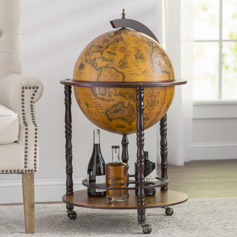 World Menagerie Globe Drinks Cabinet Floor Standard & Reviews | Wayfair