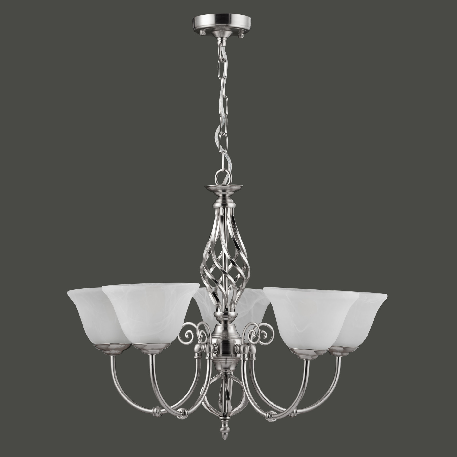 ClassicLiving Campbellsburg 5 - Light Twist Shaded Chandelier Alabaster ...