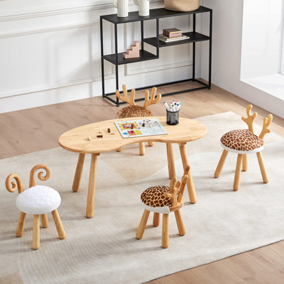 Autobss Wooden Toddler Chair, Naturally Finished Solid Hardwood, Kids ...