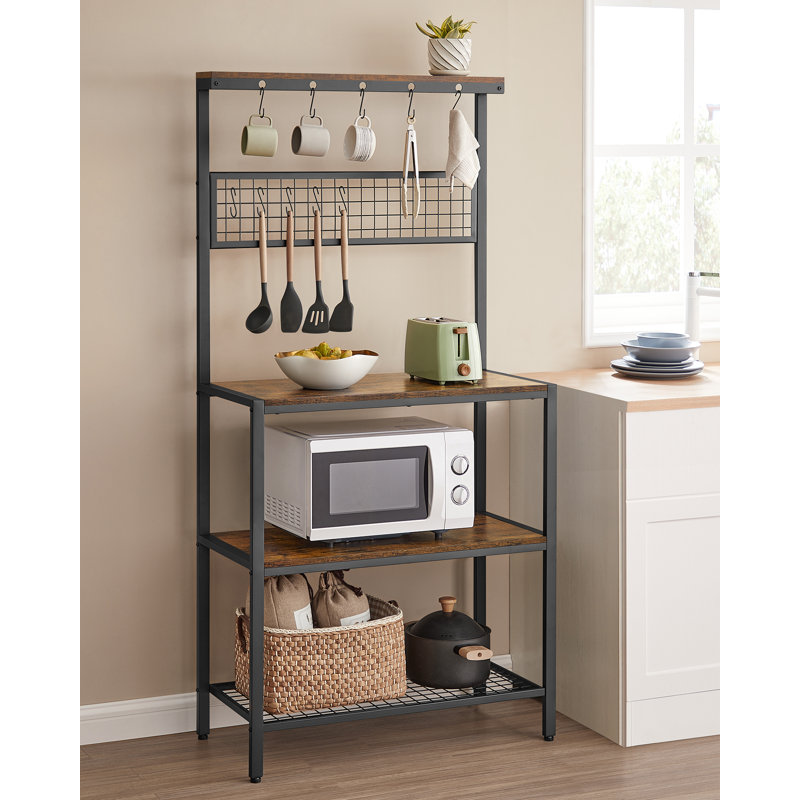 Foundry Select Thierry 33.1'' Standard Baker's Rack with Microwave ...