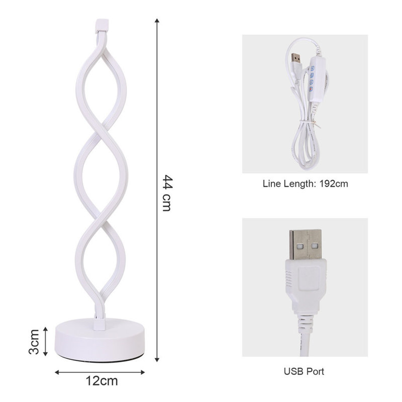 Metro Lane Timmothy 44cm White Table Lamp with USB & Reviews | Wayfair ...