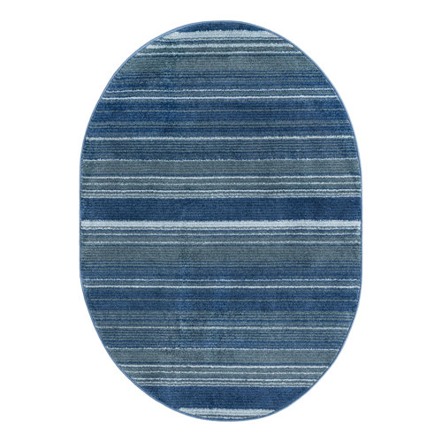 Laurel Foundry Modern Farmhouse Osteen Striped Blue/Gray/White Area Rug ...