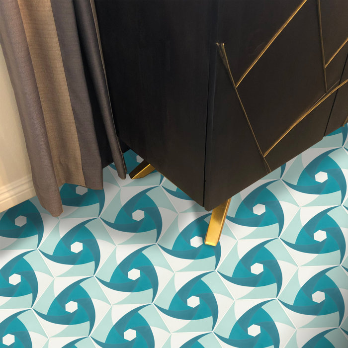 Moroccan Mosaic Tile House Menara 8" x 9" Cement Patterned Wall & Floor ...