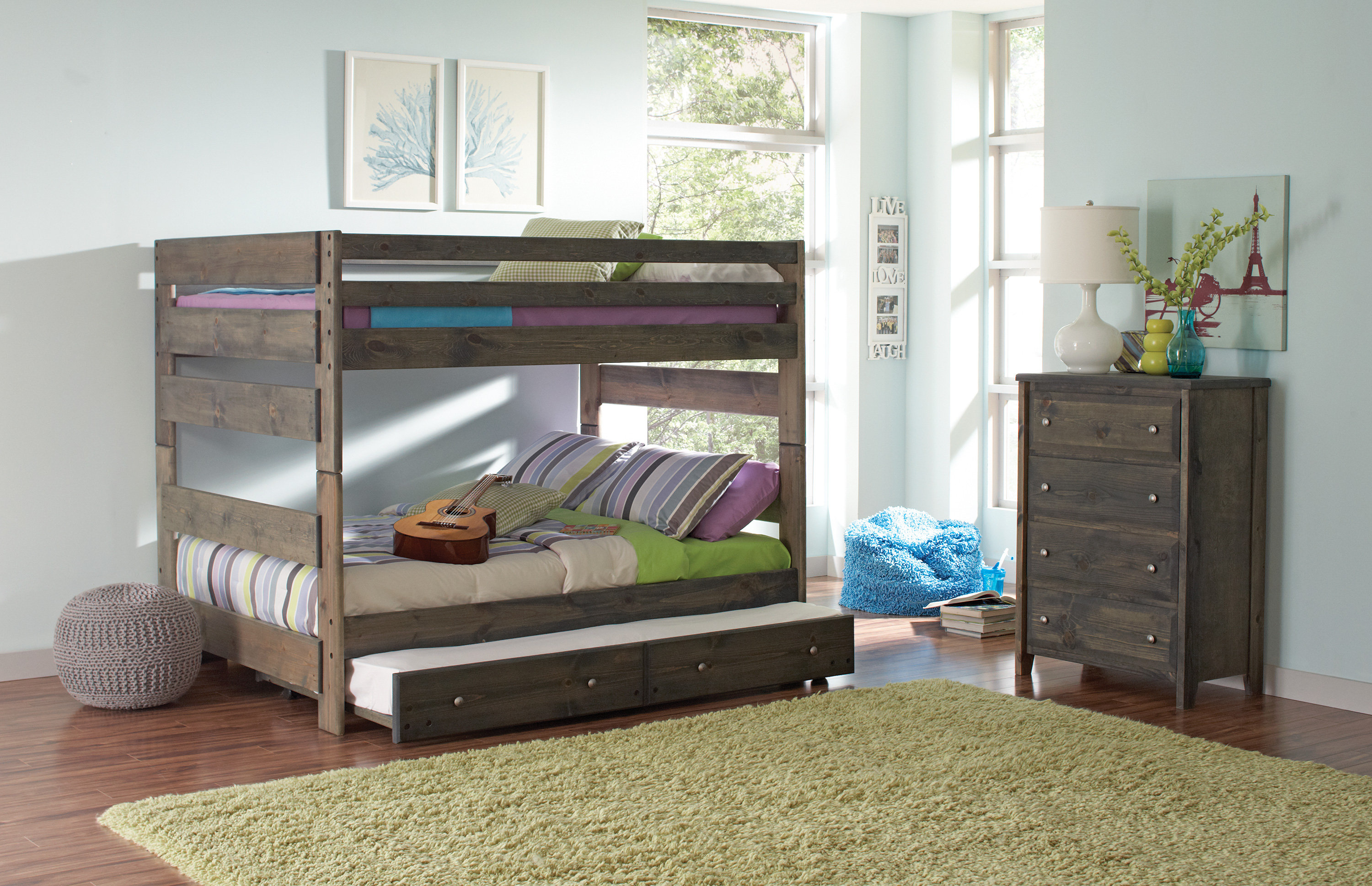 Redwood Rover Cora Solid Wood Full Over Full Bunk Bed Bedroom Set ...