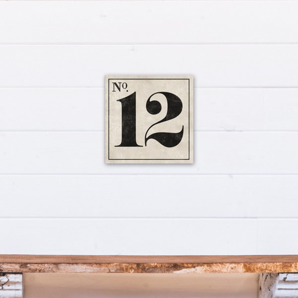 Williston Forge Vintage Number 12 Sign - Wrapped Canvas Textual Art ...