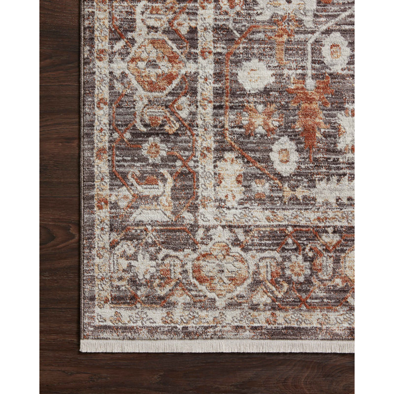 Loloi Rugs Bonney Performance Charcoal/Spice Rug | Wayfair