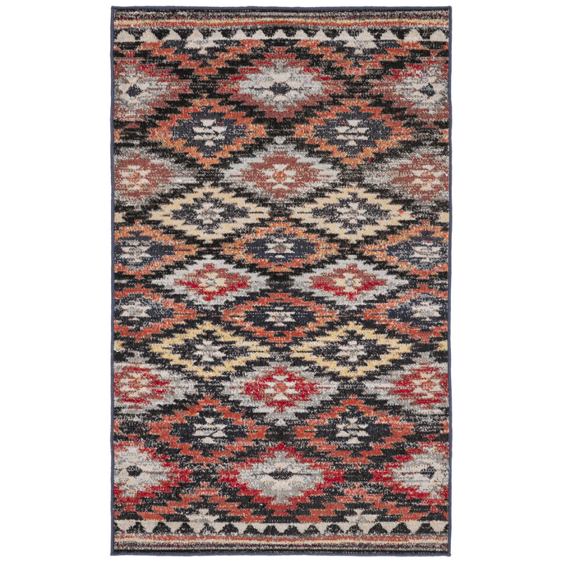 Latitude Vive Wes Hooked Red/Orange/Black Rug & Reviews | Wayfair.co.uk