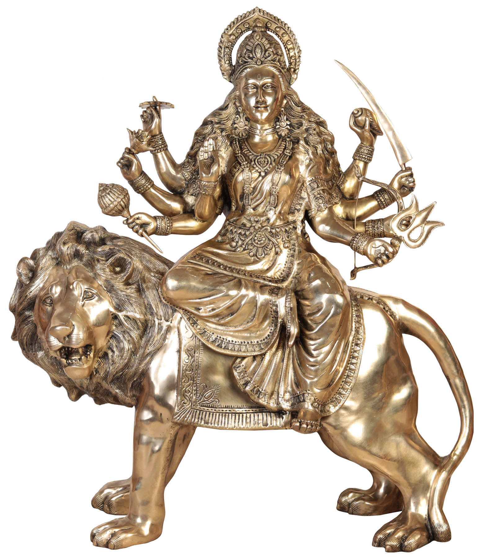 Exotic India Simhavahini Goddess Durga (Large Size) | Wayfair