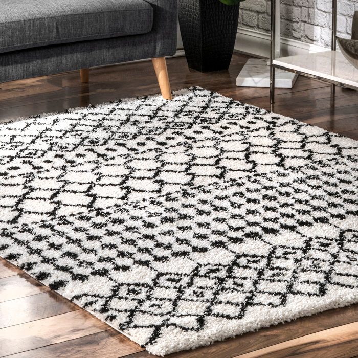 Union Rustic Mission Geometric Area Rug in Black & Reviews | Wayfair