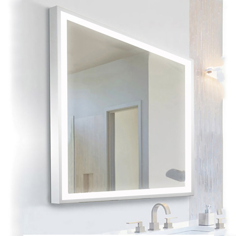 Brayden Studio® Allmond Rectangle LED Metal Wall Mirror & Reviews | Wayfair