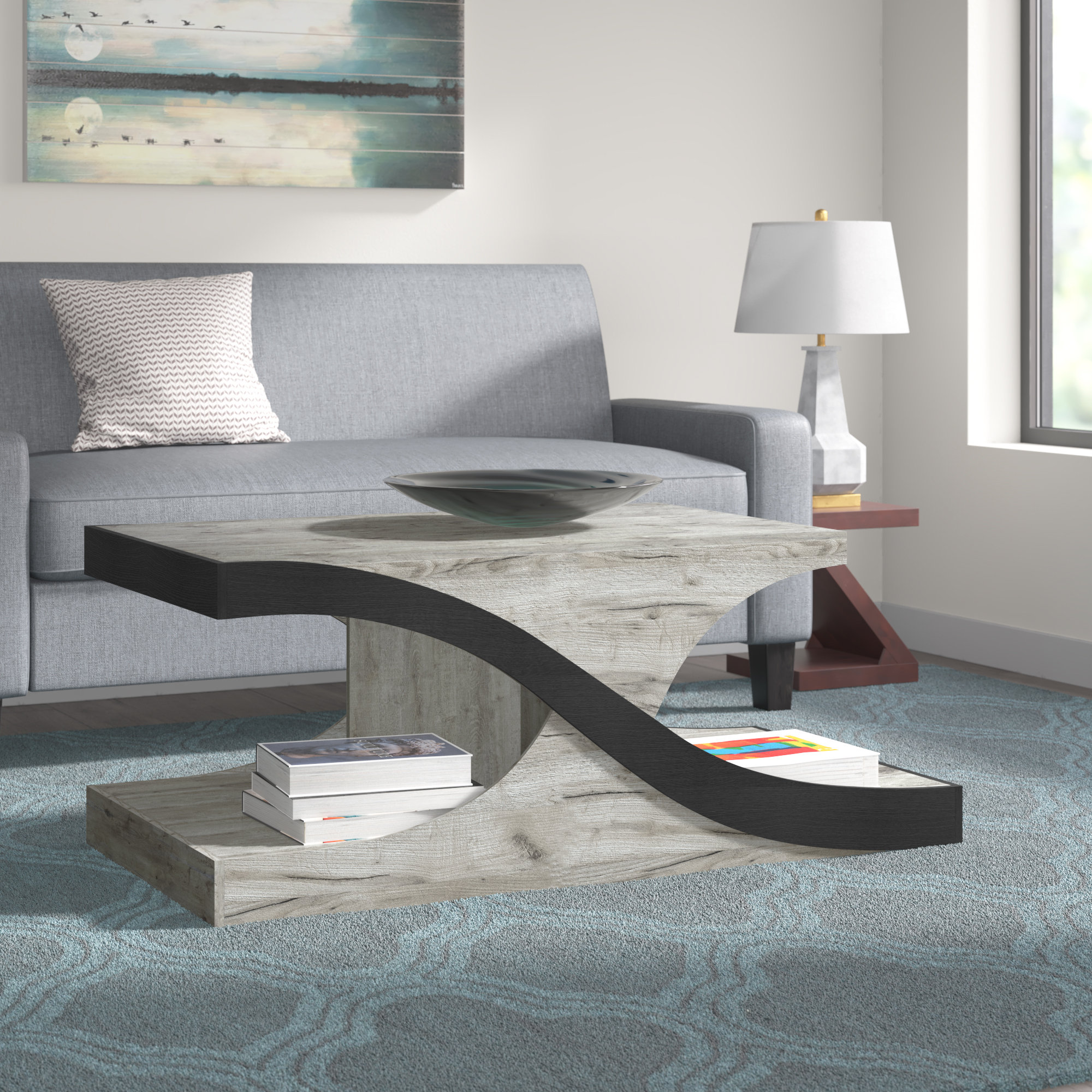 Wade Logan® Delco Abstract Coffee Table with Storage & Reviews | Wayfair