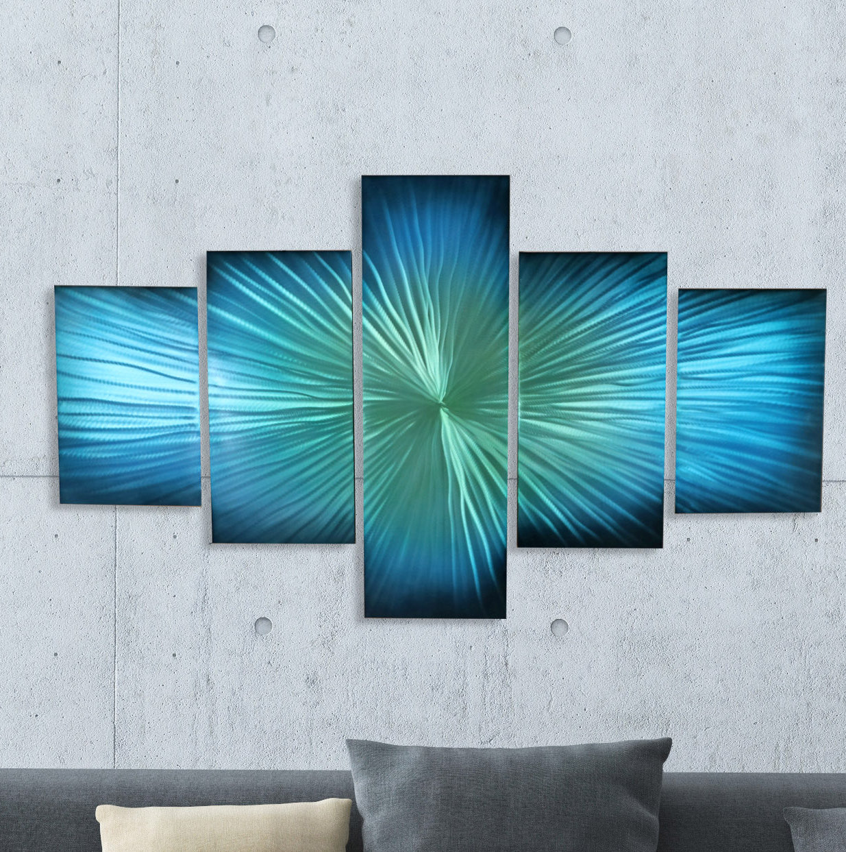 Latitude Run® 5 Piece Bursting Columns Metal Wall Décor Set & Reviews ...