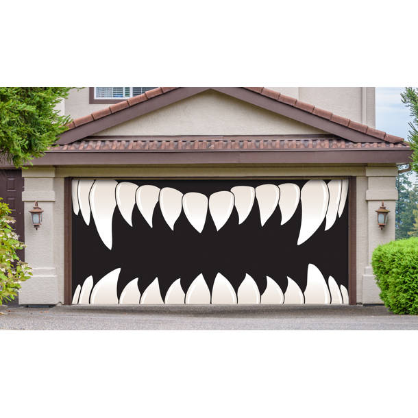 The Holiday Aisle® Monster Teeth Door Mural | Wayfair