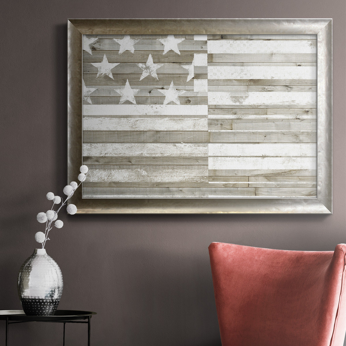 Gracie Oaks Americana Flag - Picture Frame Print on Canvas | Wayfair