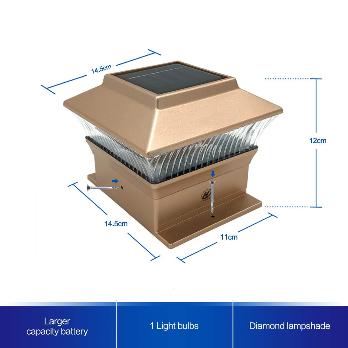 Myfuncorp Low Voltage Solar Powered Integrated LED Fence Post Cap Pack ...
