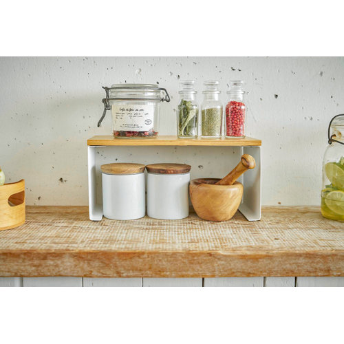 Yamazaki USA Tosca Yamazaki Home Wood-Top Stackable Kitchen Rack ...