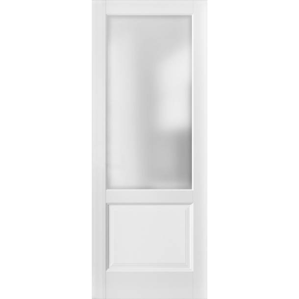 SARTODOORS Lucia Clear Glass Wood French White Doors & Reviews | Wayfair