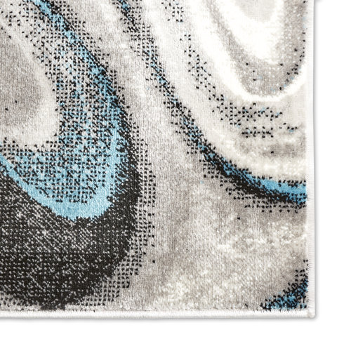Zipcode Design™ Chrystal Performance Blue/Black/Gray Rug & Reviews ...