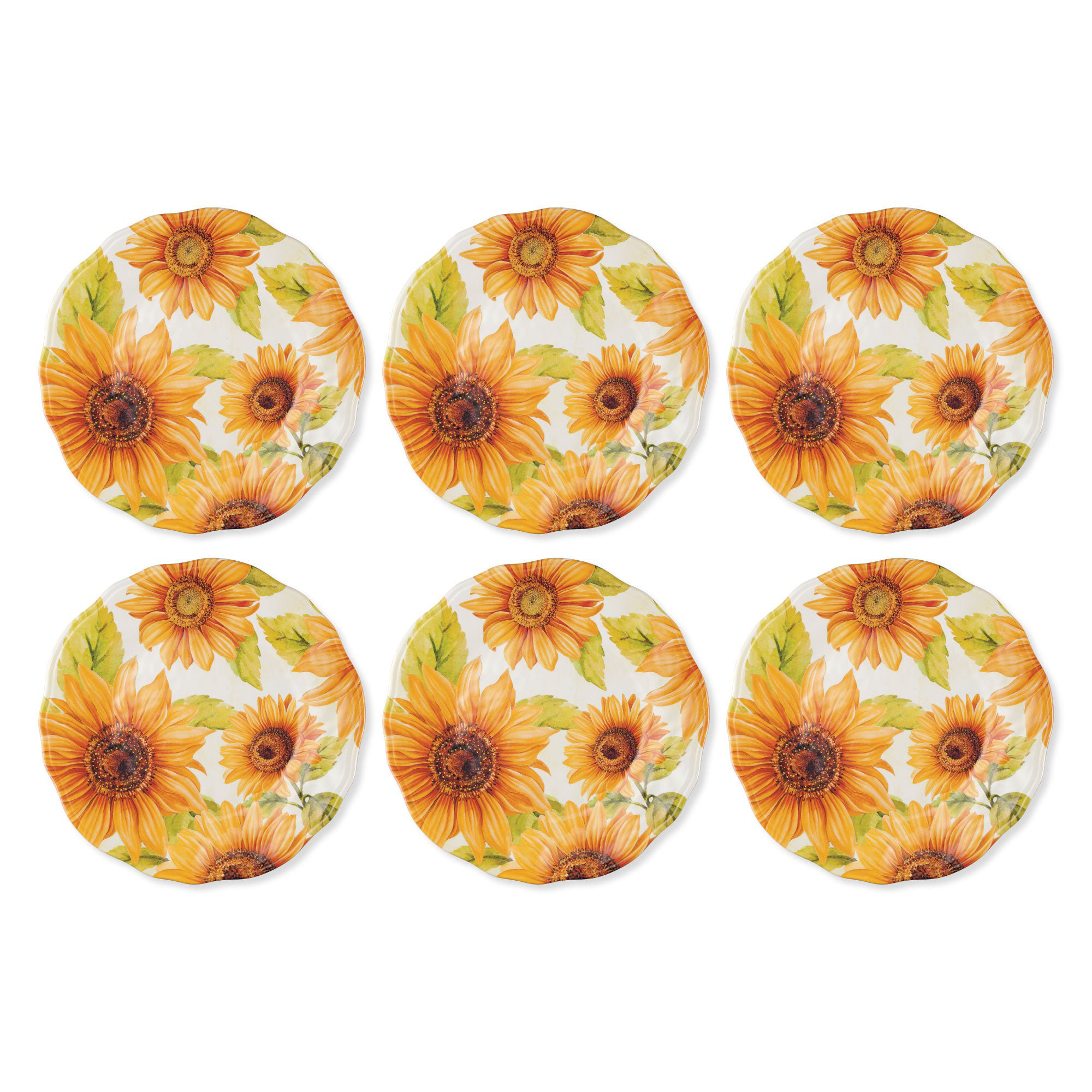 August Grove® Sunflower, 11" Melamine Plate S6 | Wayfair