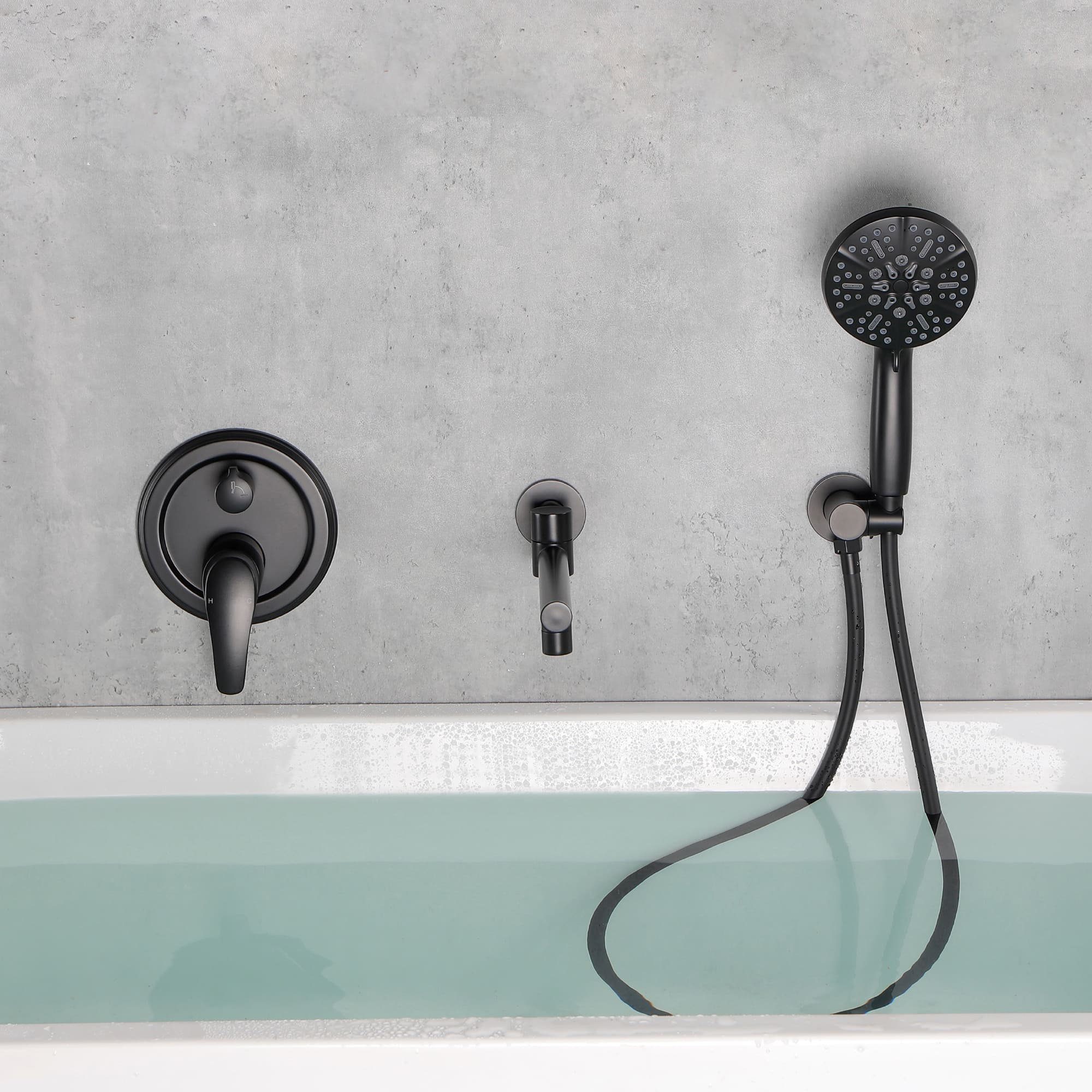 KIKO HOME 1 Handle Wall Mounted Roman Tub Faucet with Diverter and ...