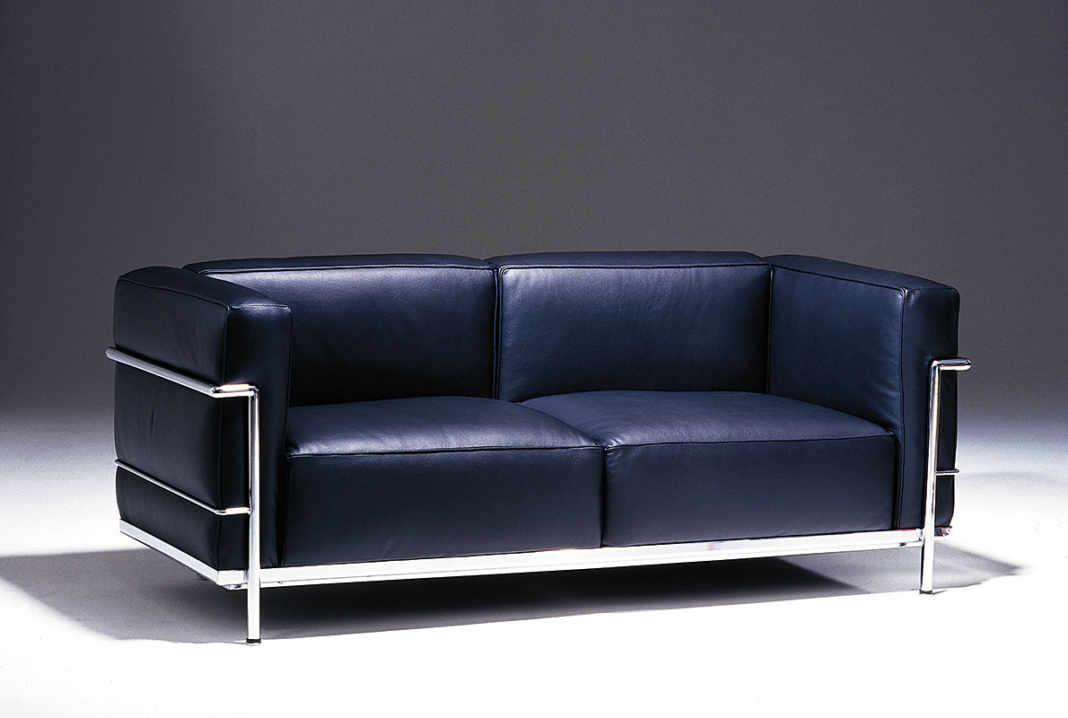 Gordon International Le Corbusier Grand Firm Comfort Leather Loveseat ...