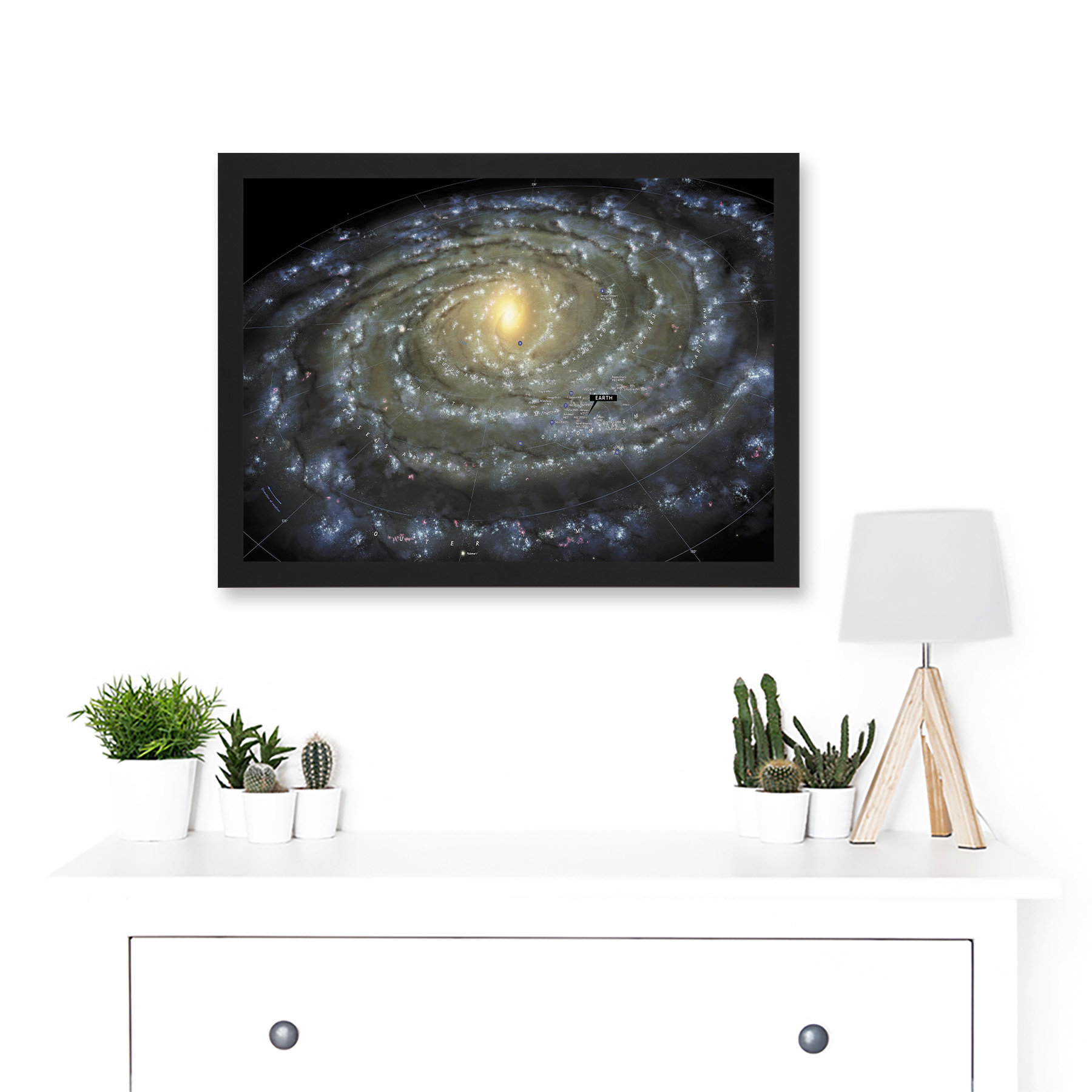 Ebern Designs Space Map Milky Way Galaxy Spiral Stars Solar System ...