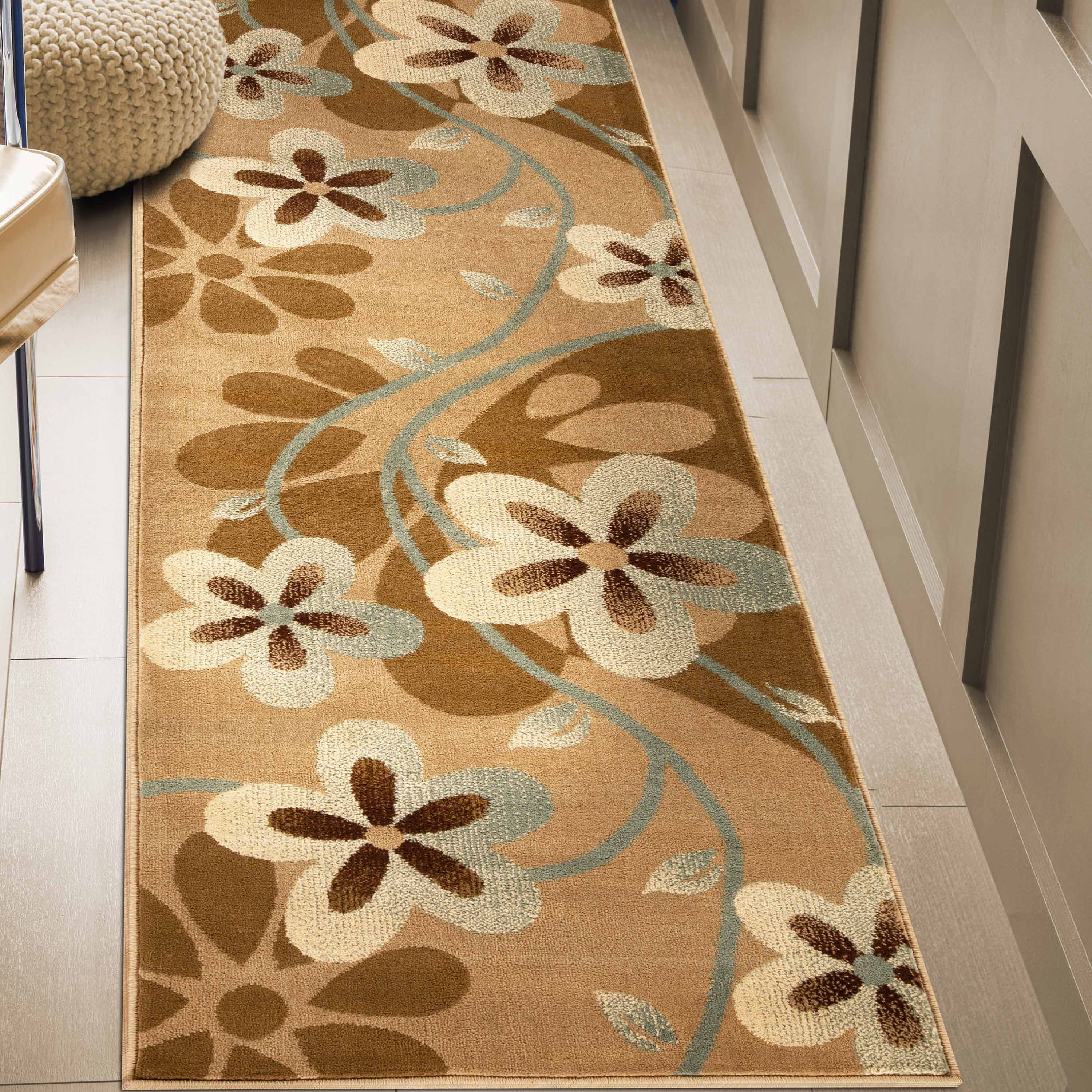 Red Barrel Studio® Leela Floral Brown Area Rug | Wayfair