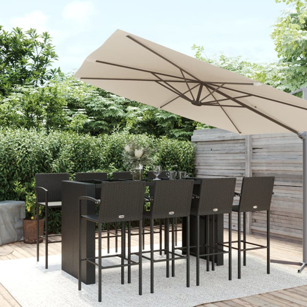 Latitude Run® Dashanique Wicker Bar Set with Stools | Wayfair