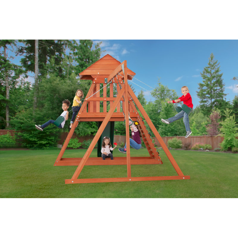 CreativeCedarDesigns Chalet Complete Wooden Swing Set & Reviews | Wayfair