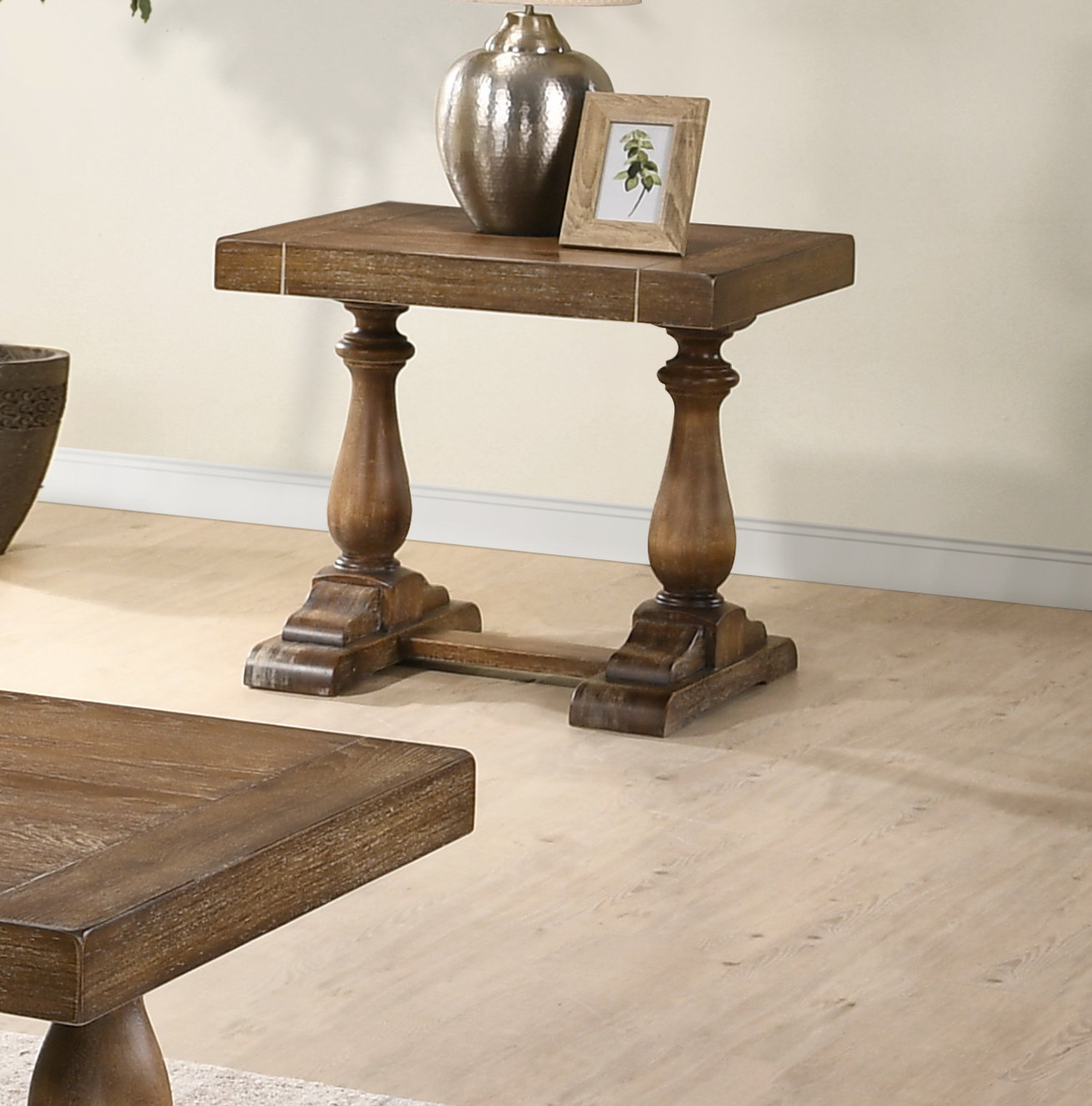 Laurel Foundry Modern Farmhouse Kowal 24'' Tall Solid Wood Trestle End ...