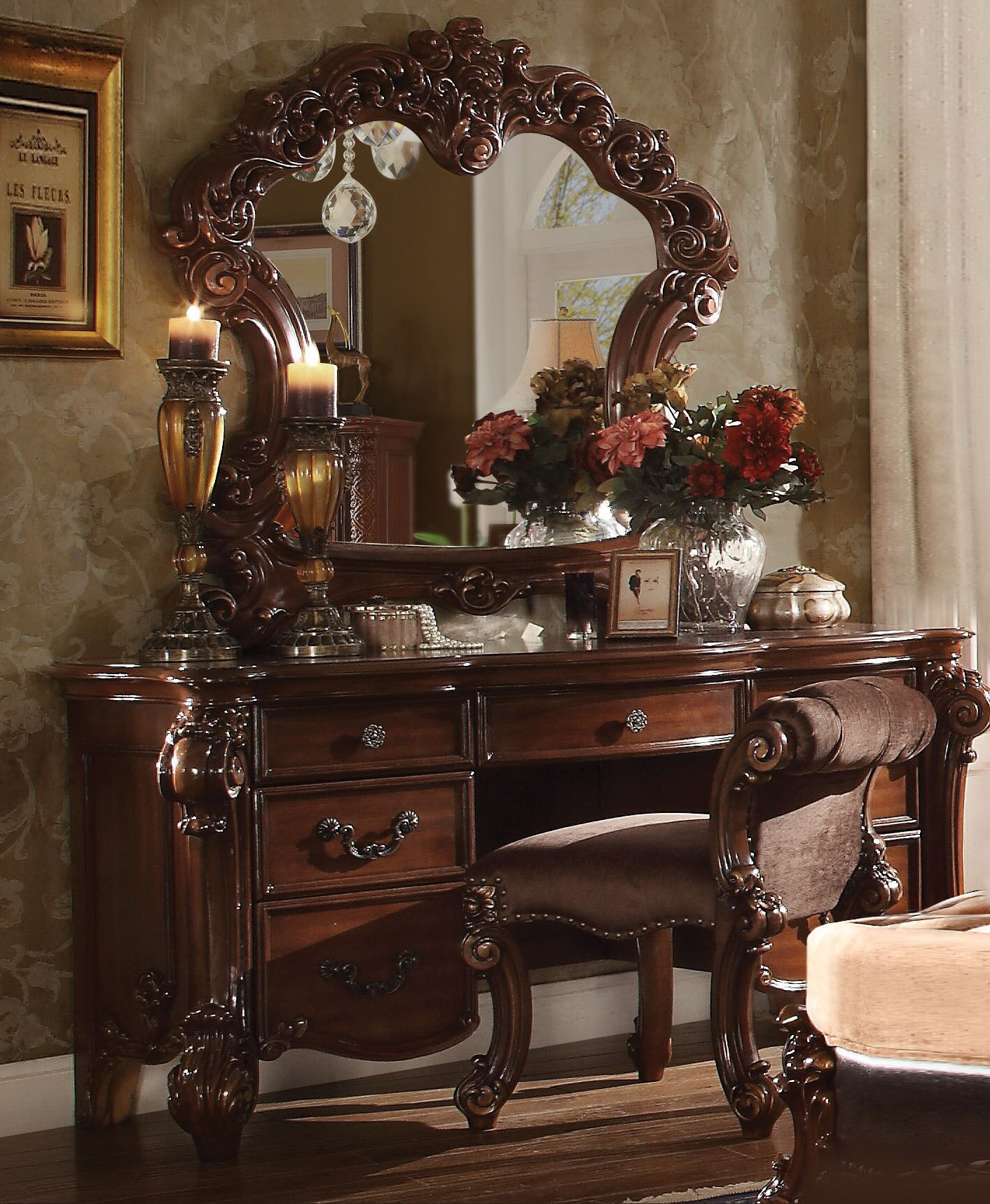 Bloomsbury Market Amalburga Solid Wood Vanity Stool | Wayfair