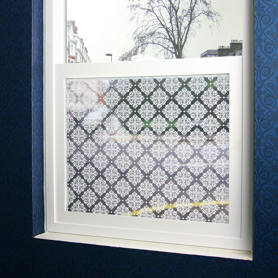 Stick Pretty Damask Sheer Window Film | Wayfair