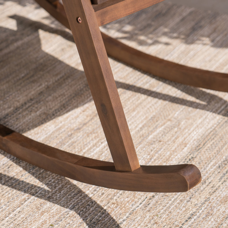 George Oliver Gerling Acacia Outdoor Rocking Chair & Reviews | Wayfair