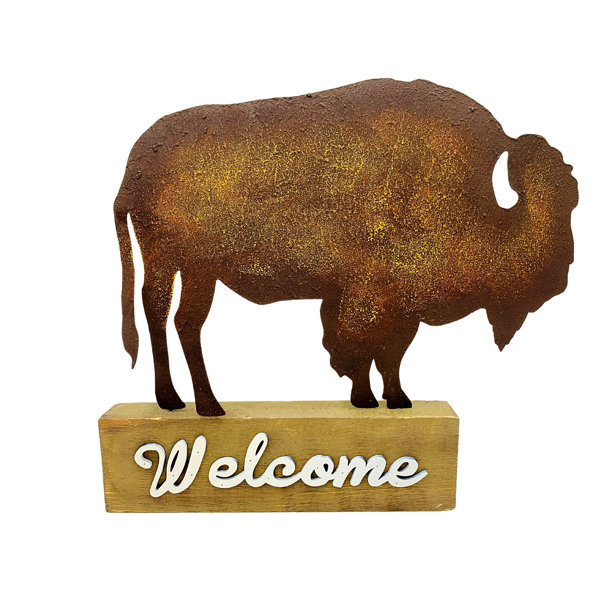 Loon Peak® Pennard Buffalo Welcome Sign & Plaques 2 Piece Set | Wayfair