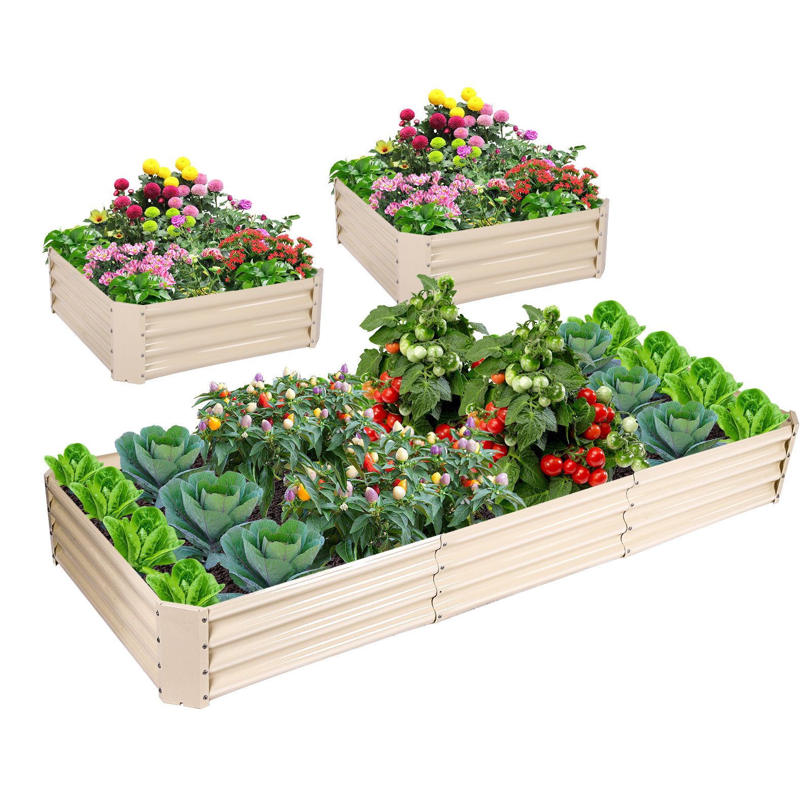 Arlmont & Co. Denishea 2-Pack 8x3x1ft Galvanized Raised Garden Bed ...