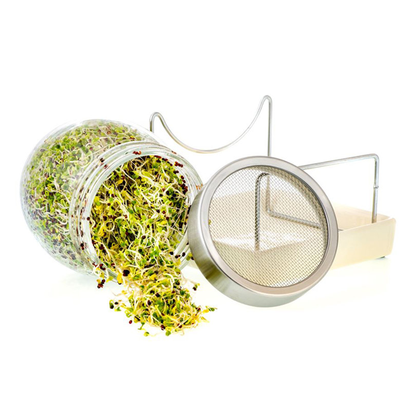 Tribest Geo Sprouting Jar System with Stainless Steel Rack and Ceramic ...
