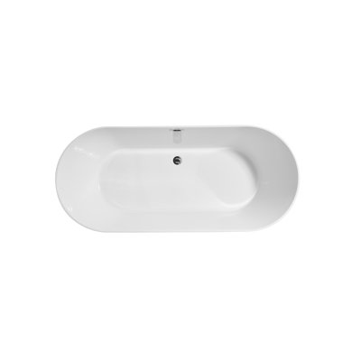 Ebern Designs Jakeil 71'' x 31.4'' Freestanding Soaking Acrylic Bathtub ...