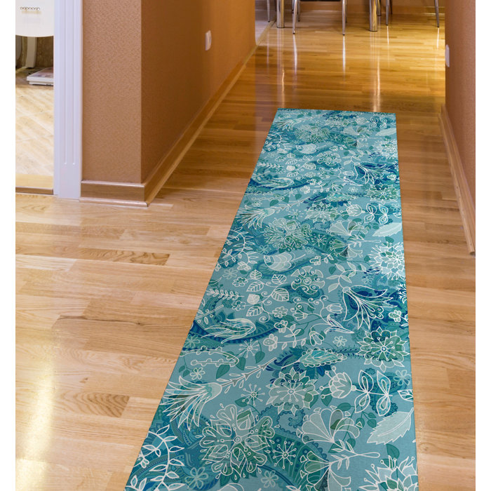 Red Barrel Studio® Newfields Floral Blue/Green Area Rug | Wayfair
