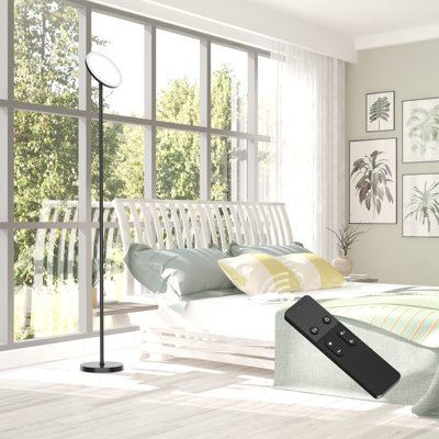 Orren Ellis Voleta 70" LED Torchiere Floor Lamp With Remote Control ...