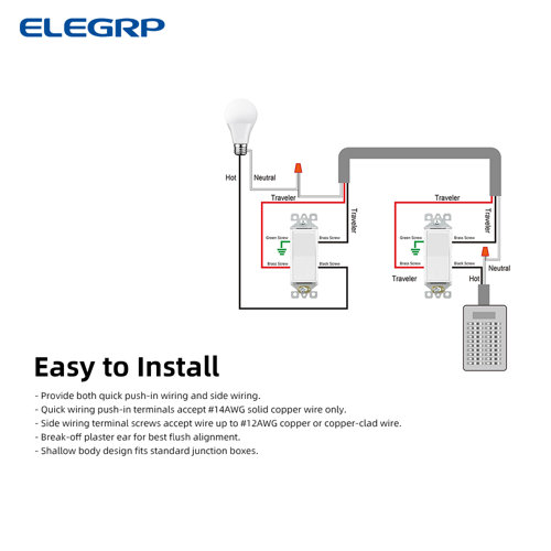 ELEGRP 15-Amp 3-Way Rocket Light Switch | Wayfair