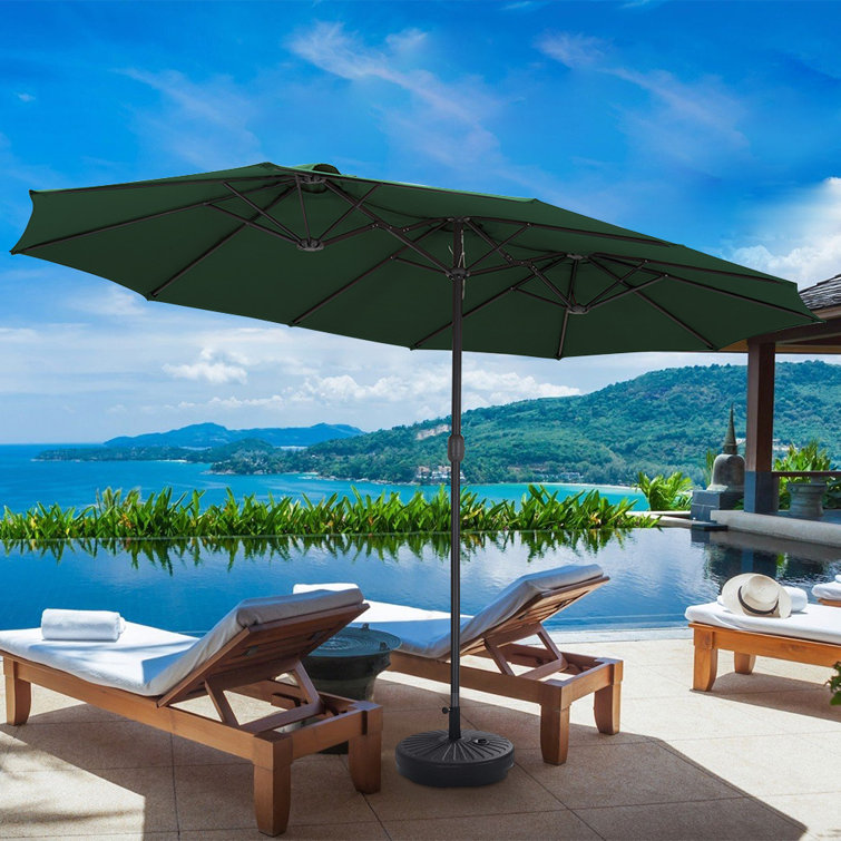 Living and Home 4.6m x 2.7m Rectangular Traditional Parasol & Reviews ...