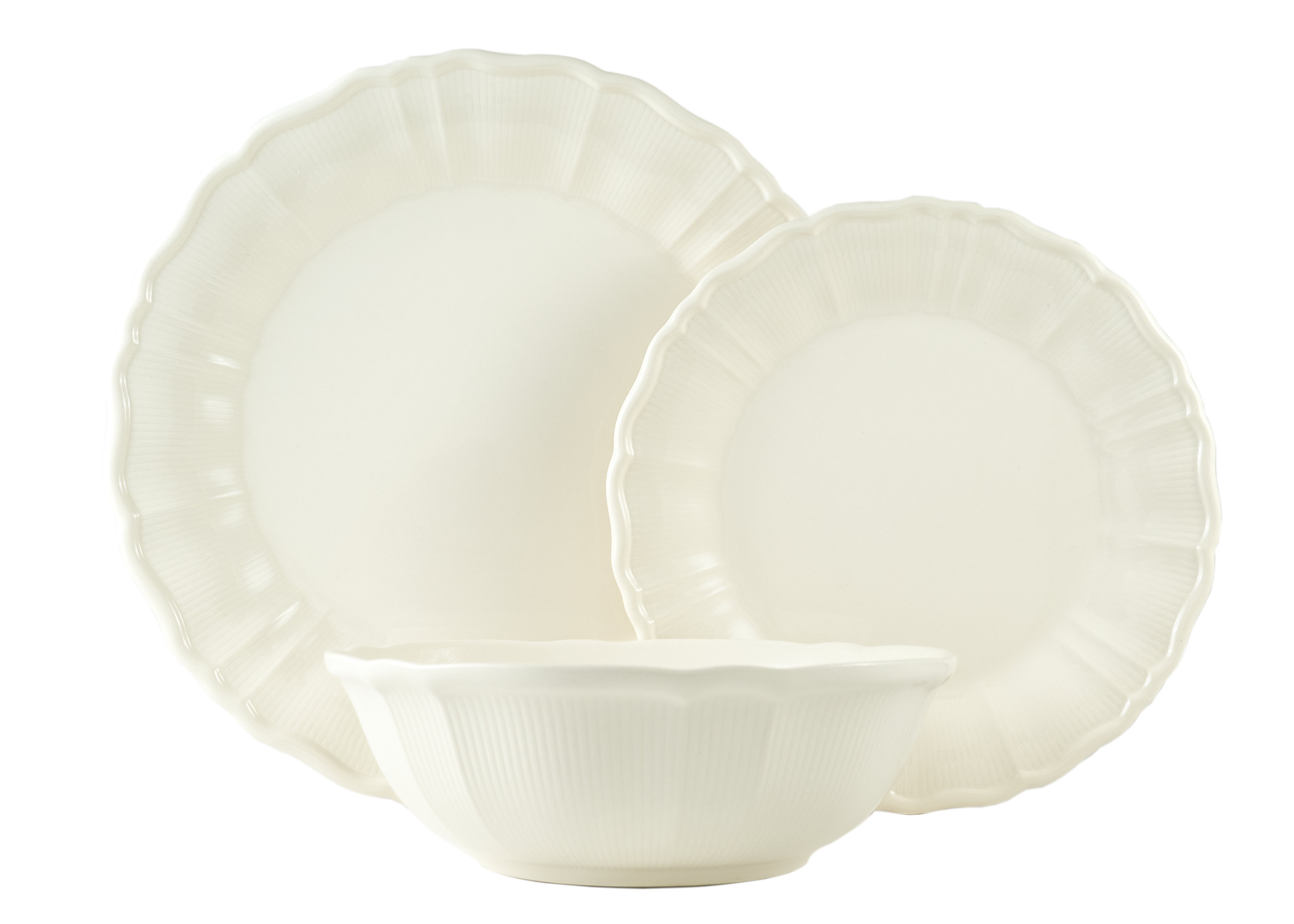 Red Vanilla Ironstone Dinnerware - Set of 12 & Reviews | Wayfair