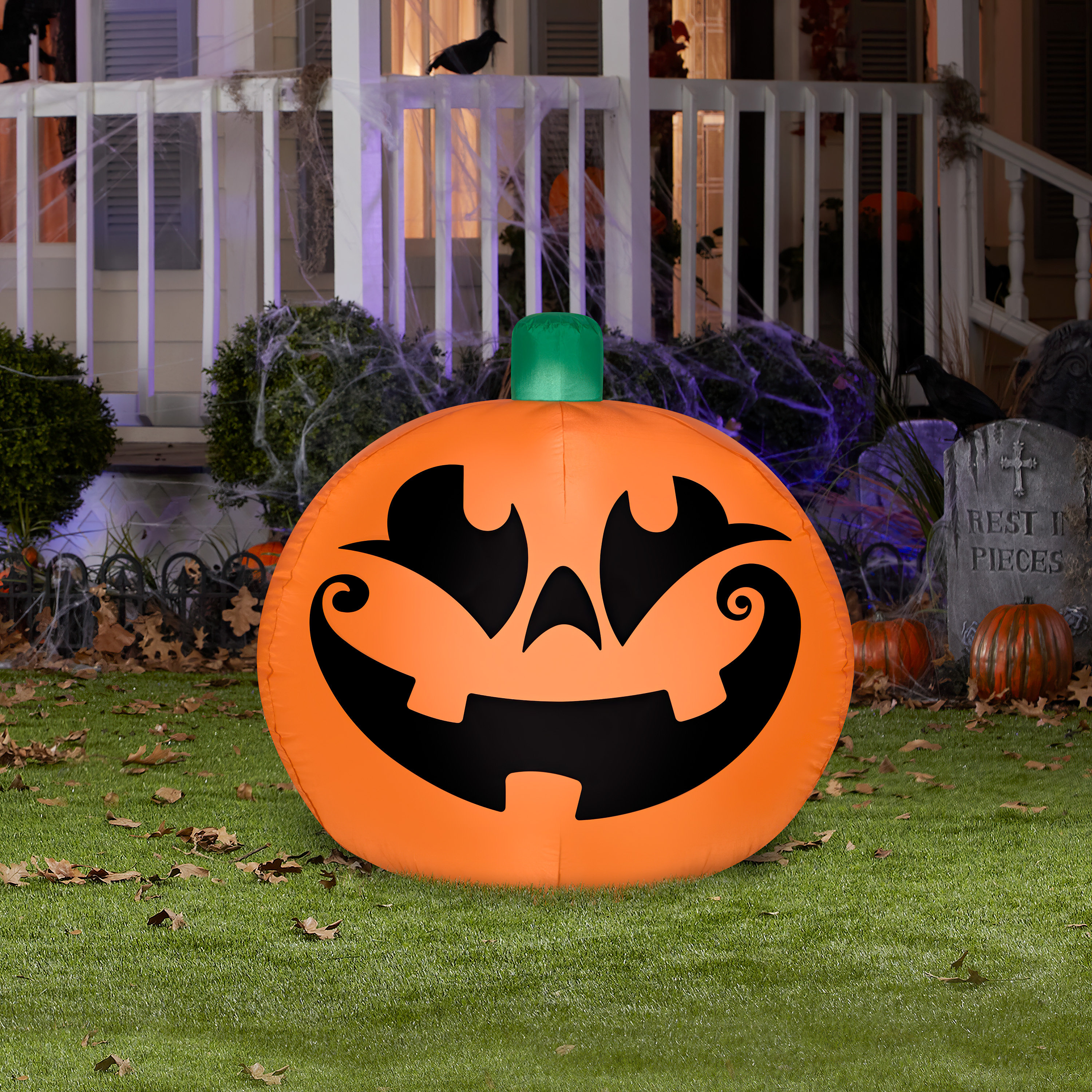 Gemmy Industries Happy Pumpkin Jack-O-Lantern Inflatable | Wayfair