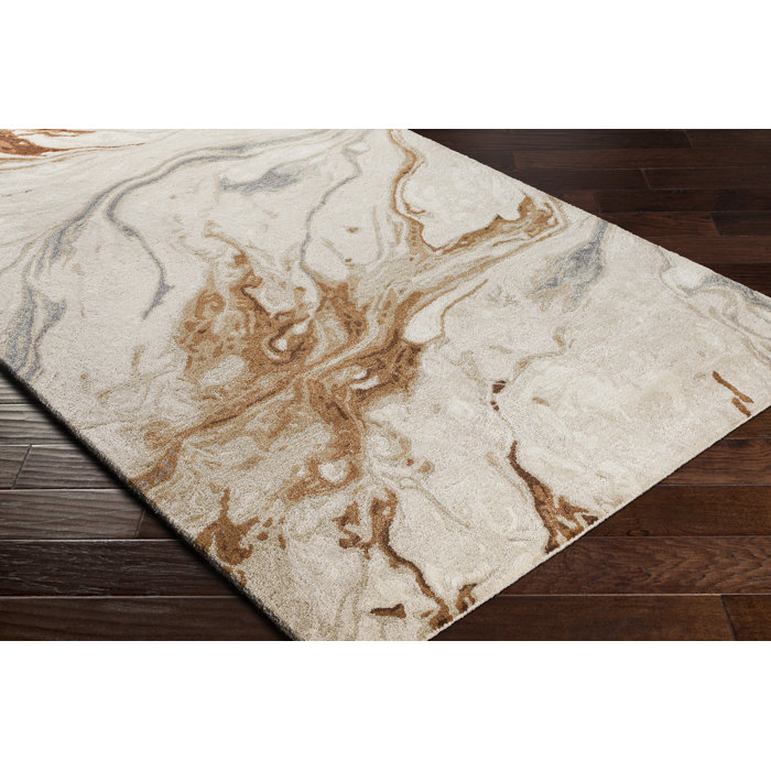 17 Stories Pypper Handmade Rust/Gray Rug | Wayfair