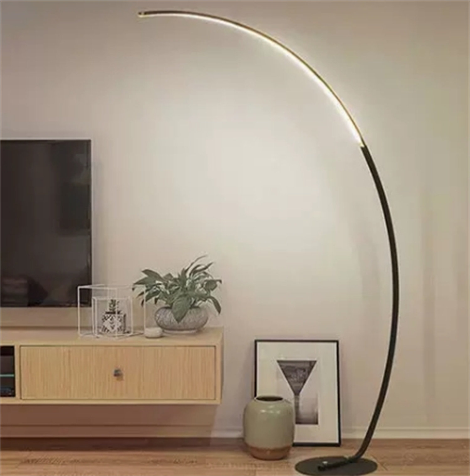 Ivy Bronx Biscette 63" Arched LED Floor Lamp | Wayfair