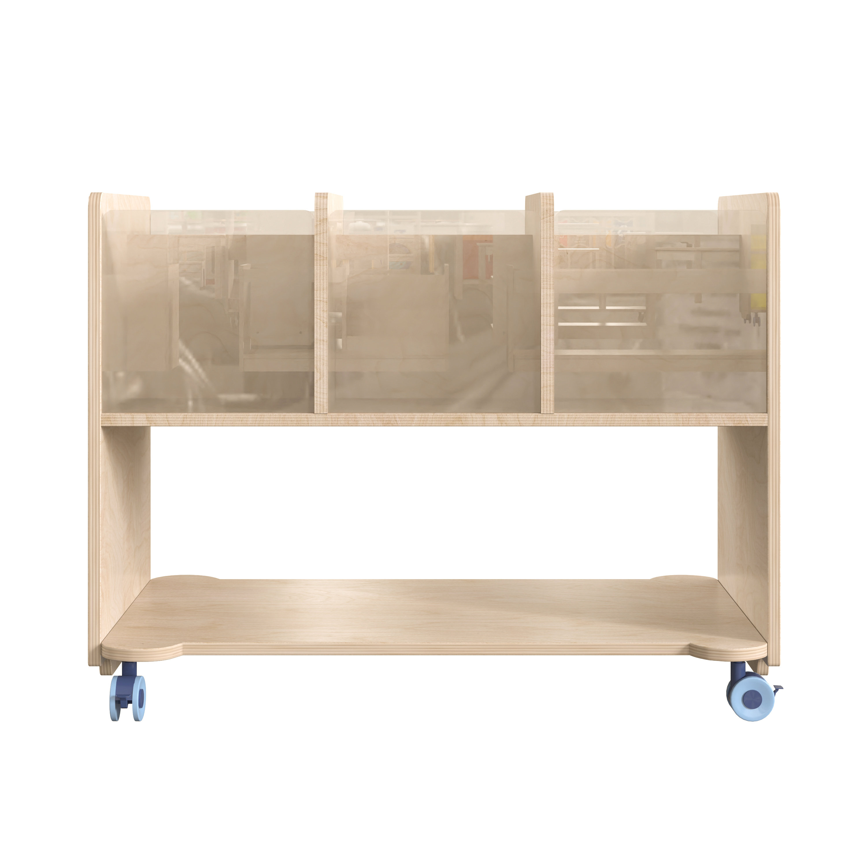 Bright Beginnings Commercial Wooden Mobile Storage Cart with ...