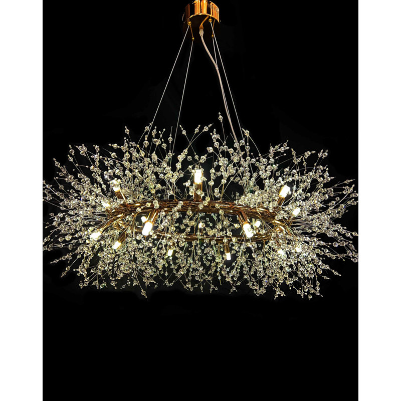 Mercer41 Jannuel 16 - Light Crystal Sputnik Wagon Wheel Chandelier ...